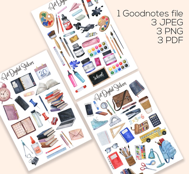 Digital School Stickers, Teacher Digital Planner Stickers for Goodnotes ...