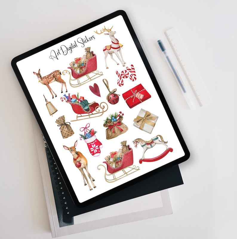 Christmas Digital Stickers, Goodnotes Stickers, Christmas Red Toys ...