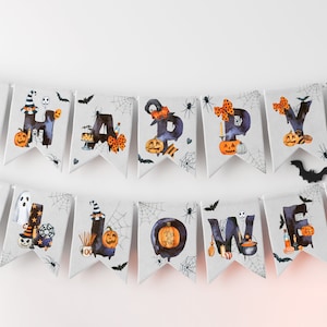 Happy Halloween Banner, Halloween Decorations, Halloween Garland, Flags ...