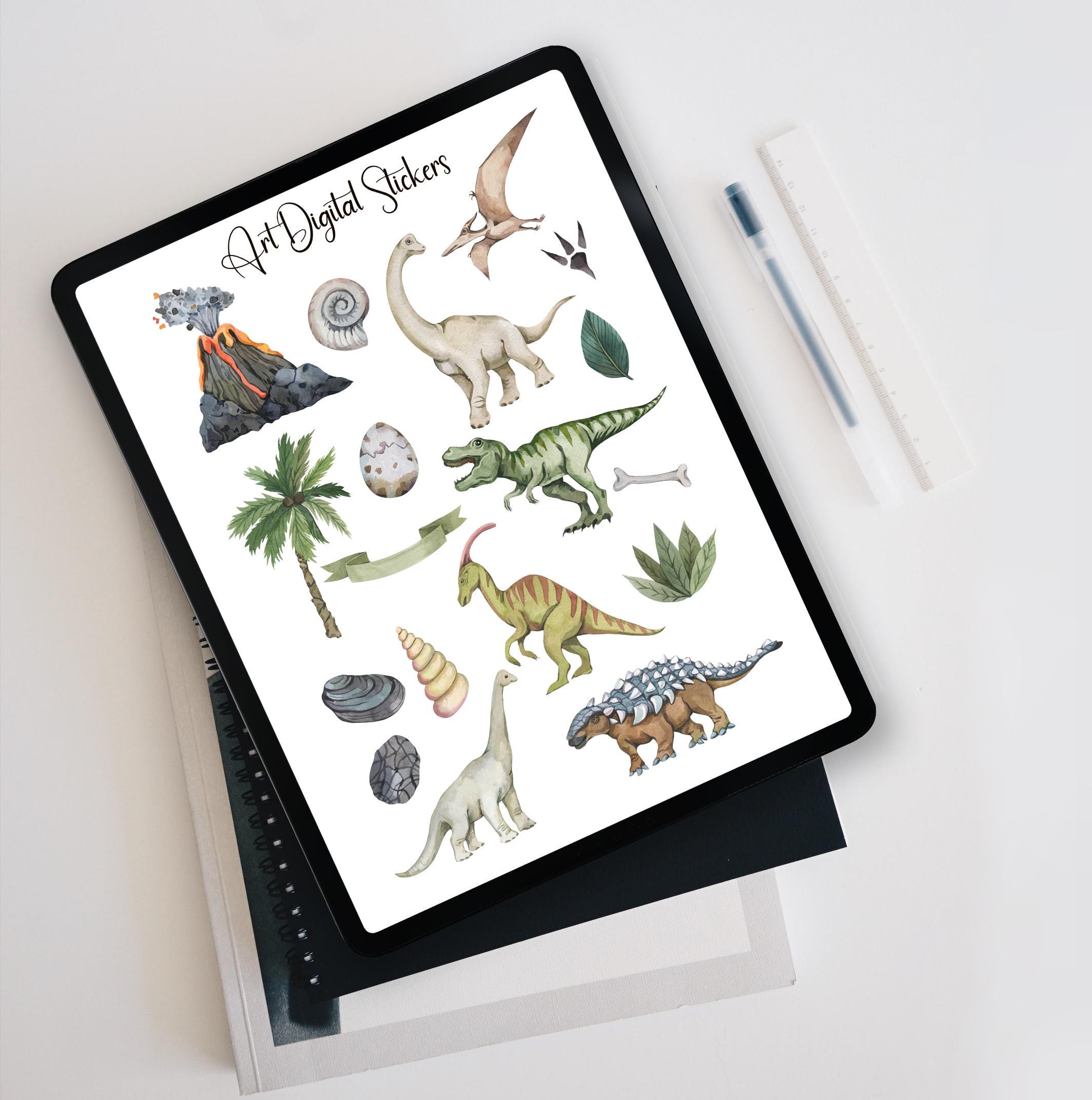 Watercolor Dinosaurs Goodnotes Digital Stickers, School Stickers ...
