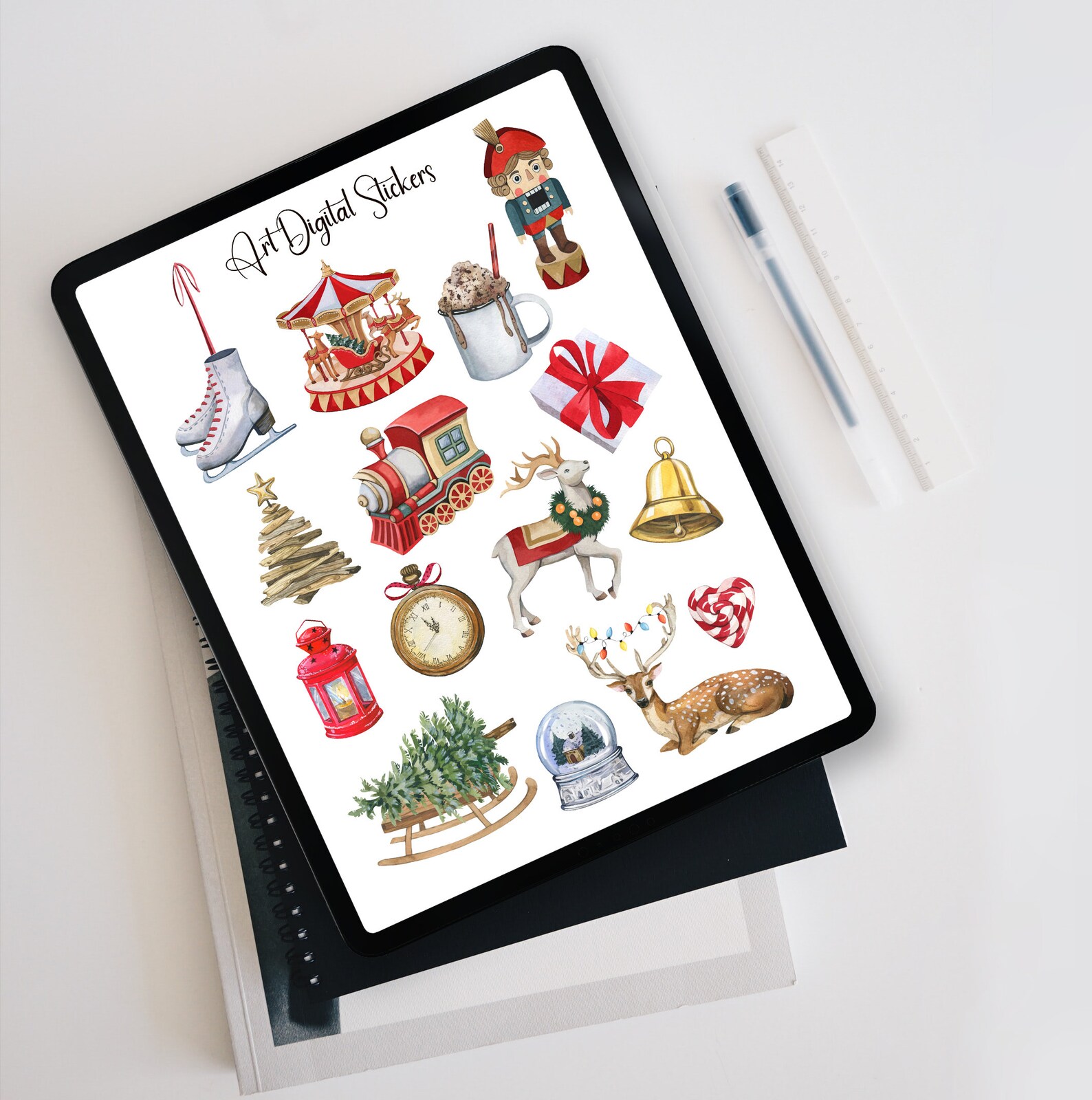 Christmas Digital Stickers, Goodnotes Stickers, Christmas Red Toys ...
