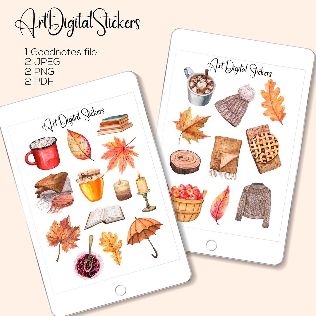 Fall Digital Stickers, Fall Stickers, Goodnotes Stickers, Planner ...