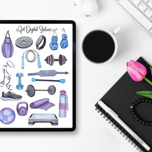 Digital Fitness Stickers, Fitness Journal, Sport Workout Gym Stickers ...