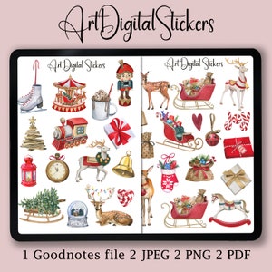 Christmas Digital Stickers, Goodnotes Stickers, Christmas Red Toys ...