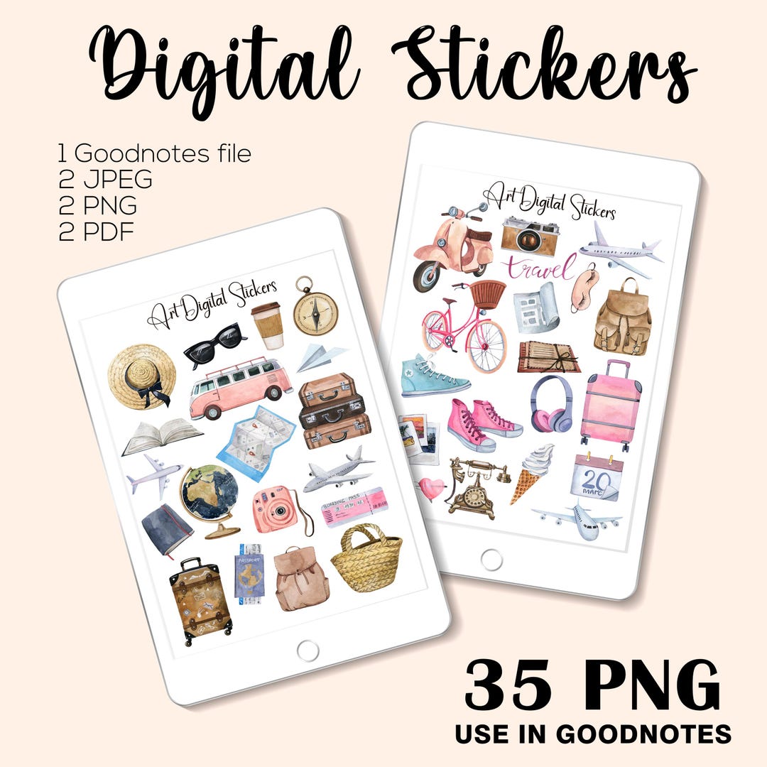 Digital Travel Stickers Travel Planner Goodnotes Stickers Planner ...