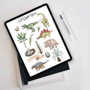 Watercolor Dinosaurs Goodnotes Digital Stickers, School Stickers ...