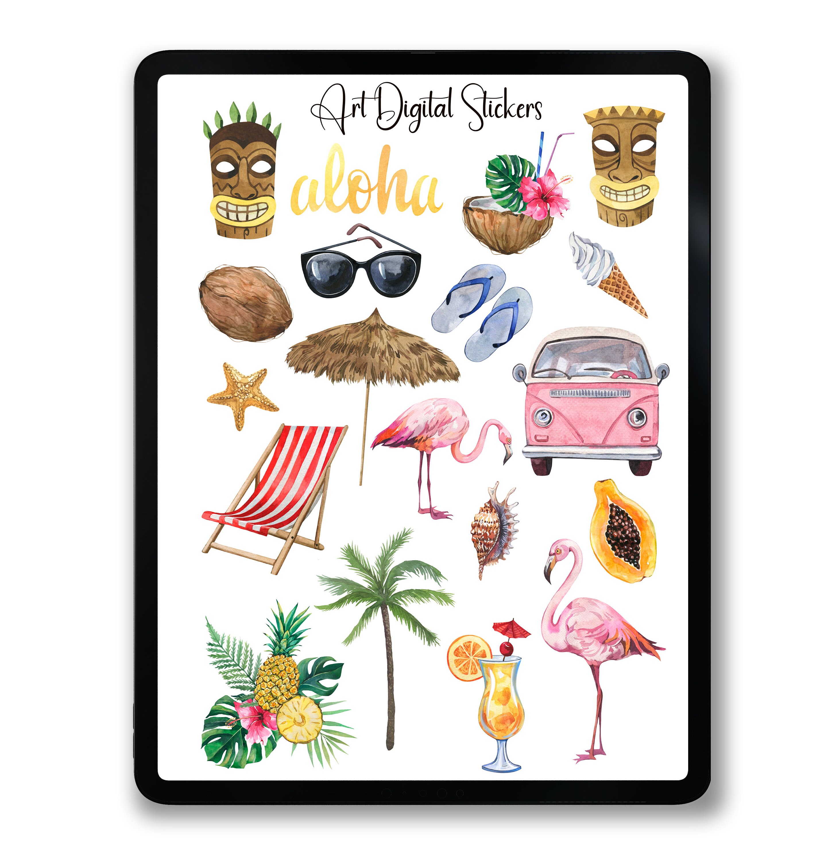 Digital Hawaii Stickers, Hawaii Summer Stickers, Travel Stickers ...