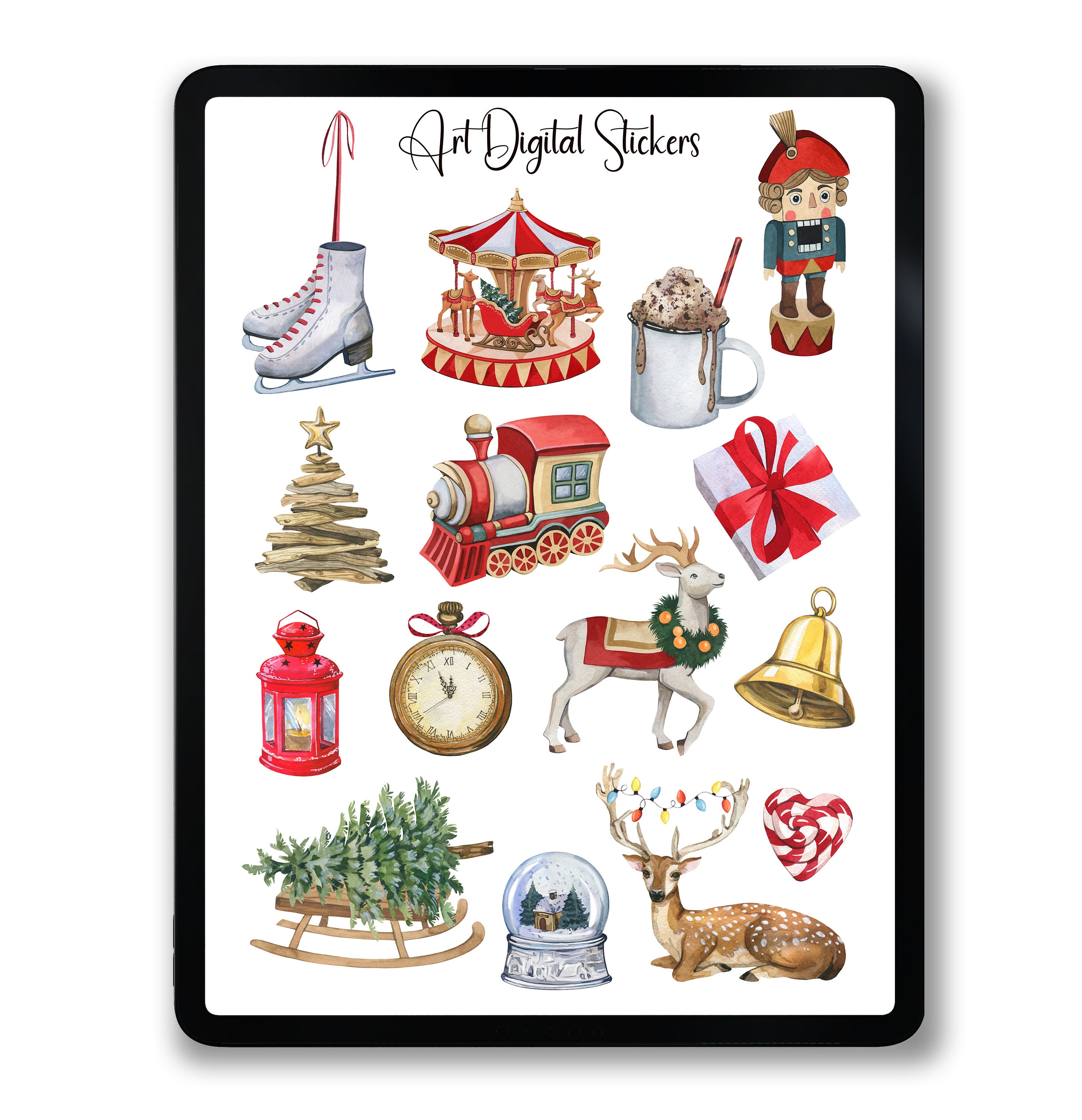 Christmas Digital Stickers, Goodnotes Stickers, Christmas Red Toys ...
