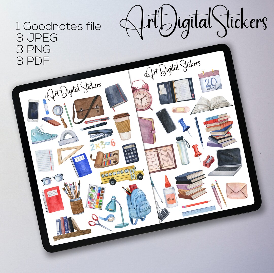 Digital School Stickers, Teacher Digital Planner Stickers for Goodnotes ...