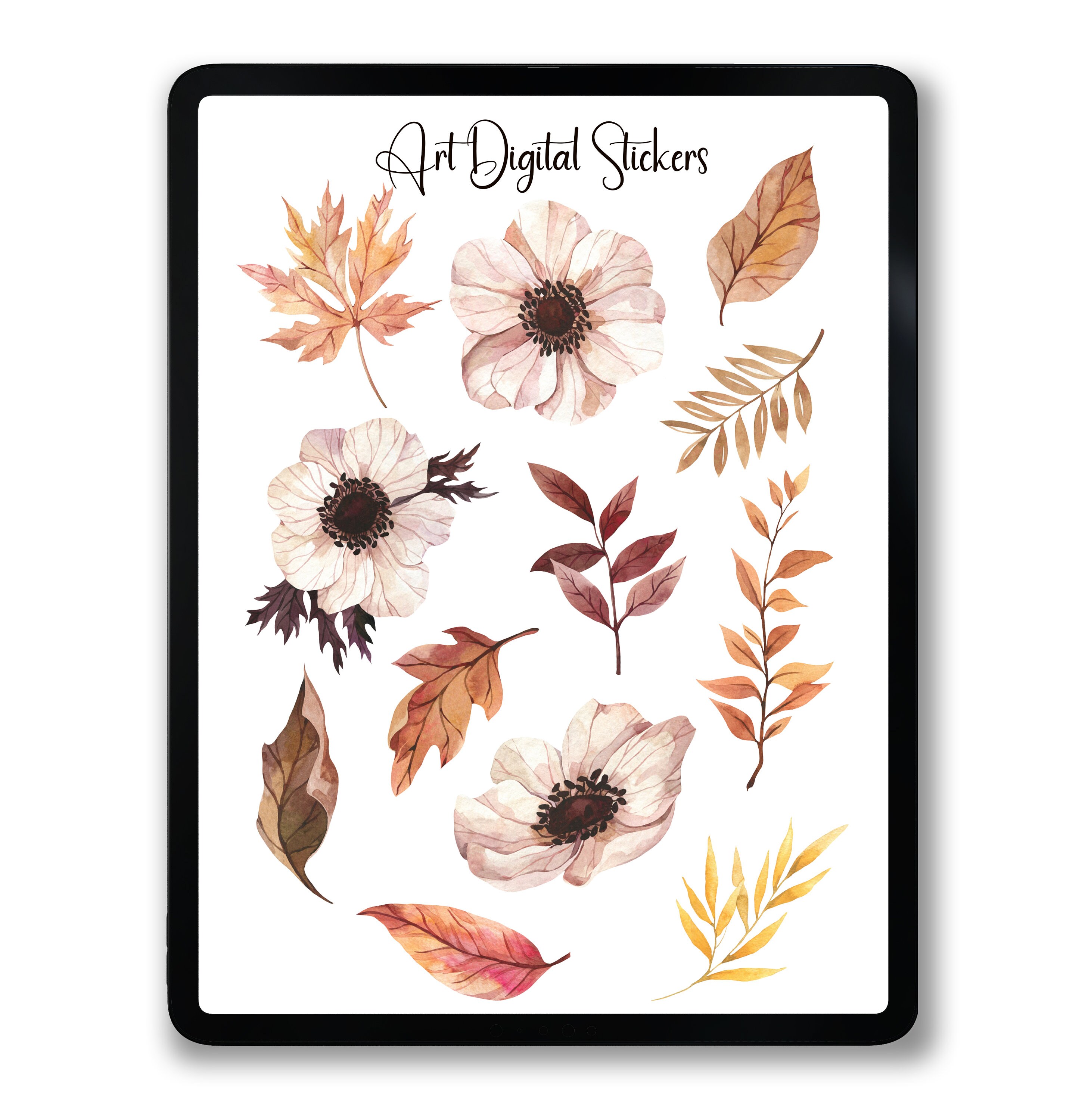 Fall Flowers Digital Stickers, Fall Stickers, Goodnotes Stickers ...