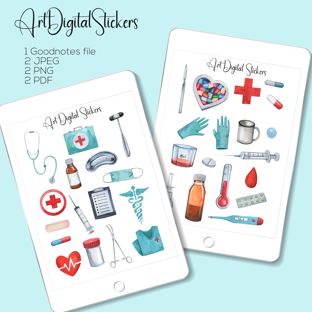 Medical Digital Stickers Healthy Stickers, Goodnotes Stickers Planner ...