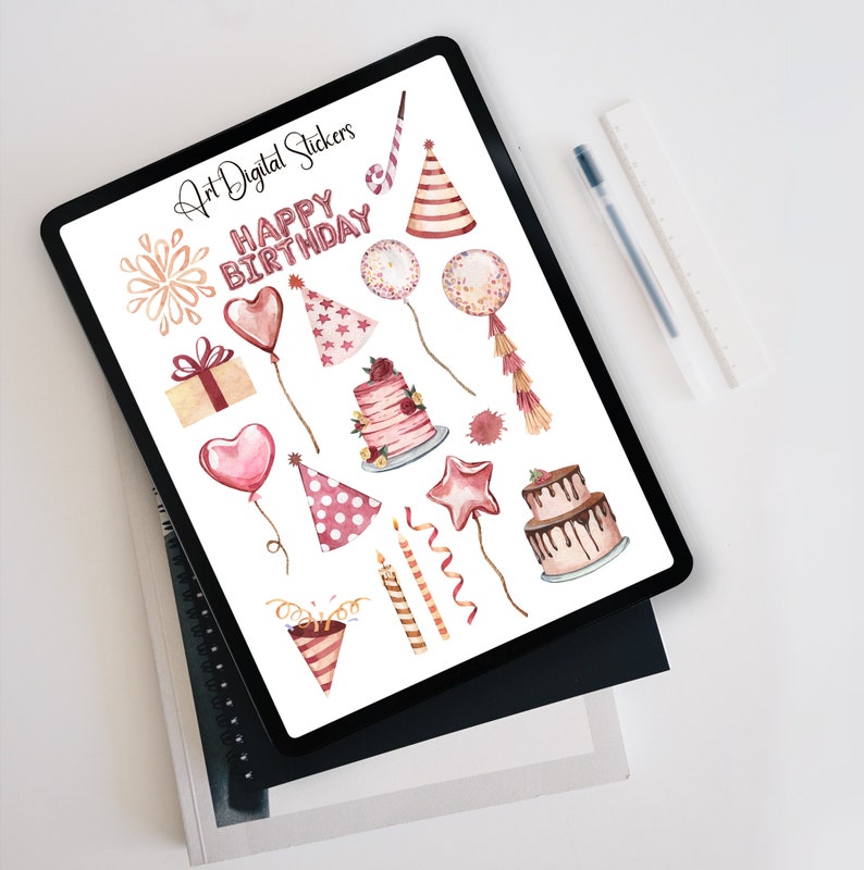 Digital Birthday Stickers Planner Stickers Goodnotes Stickers Planner ...
