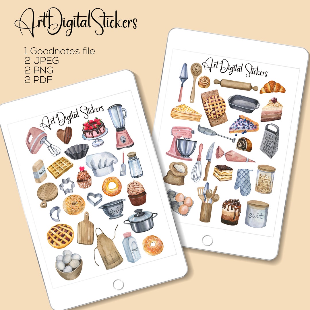 Digital Bakery Stickers Cooking Lover Stickers, Goodnotes Stickers ...