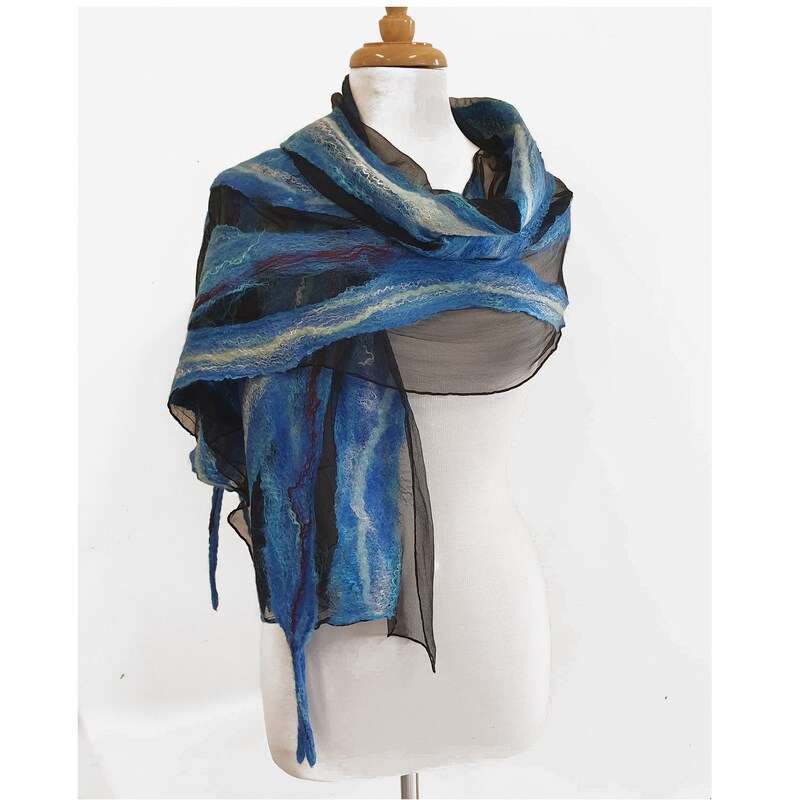 Blue Silk Scarf - Etsy