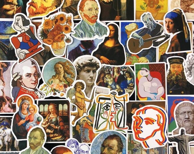 WORKS of ART Choose 25 or 50 Decals Artist Painter - Etsy