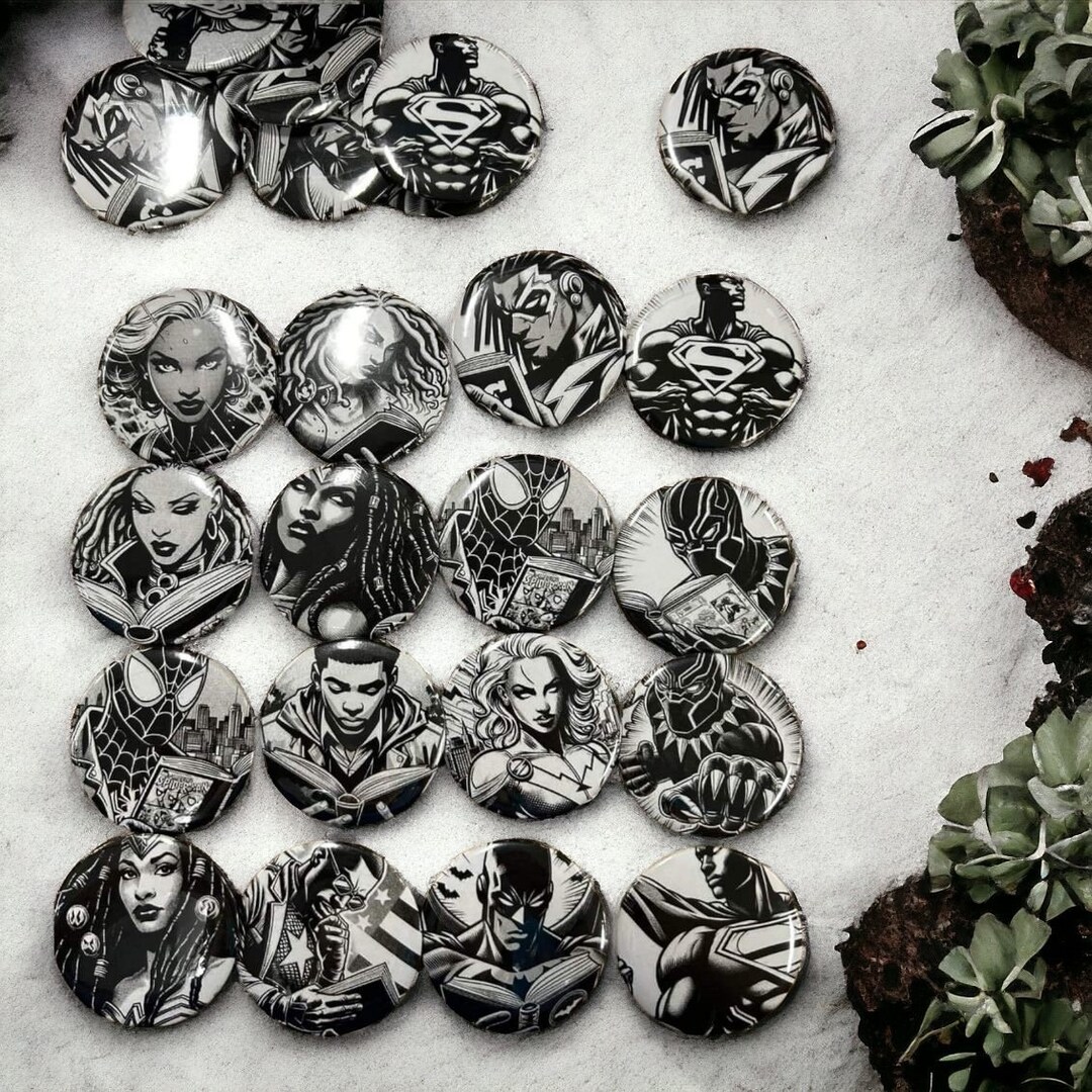 Blaque Superhero Buttons Collection 1 - Etsy