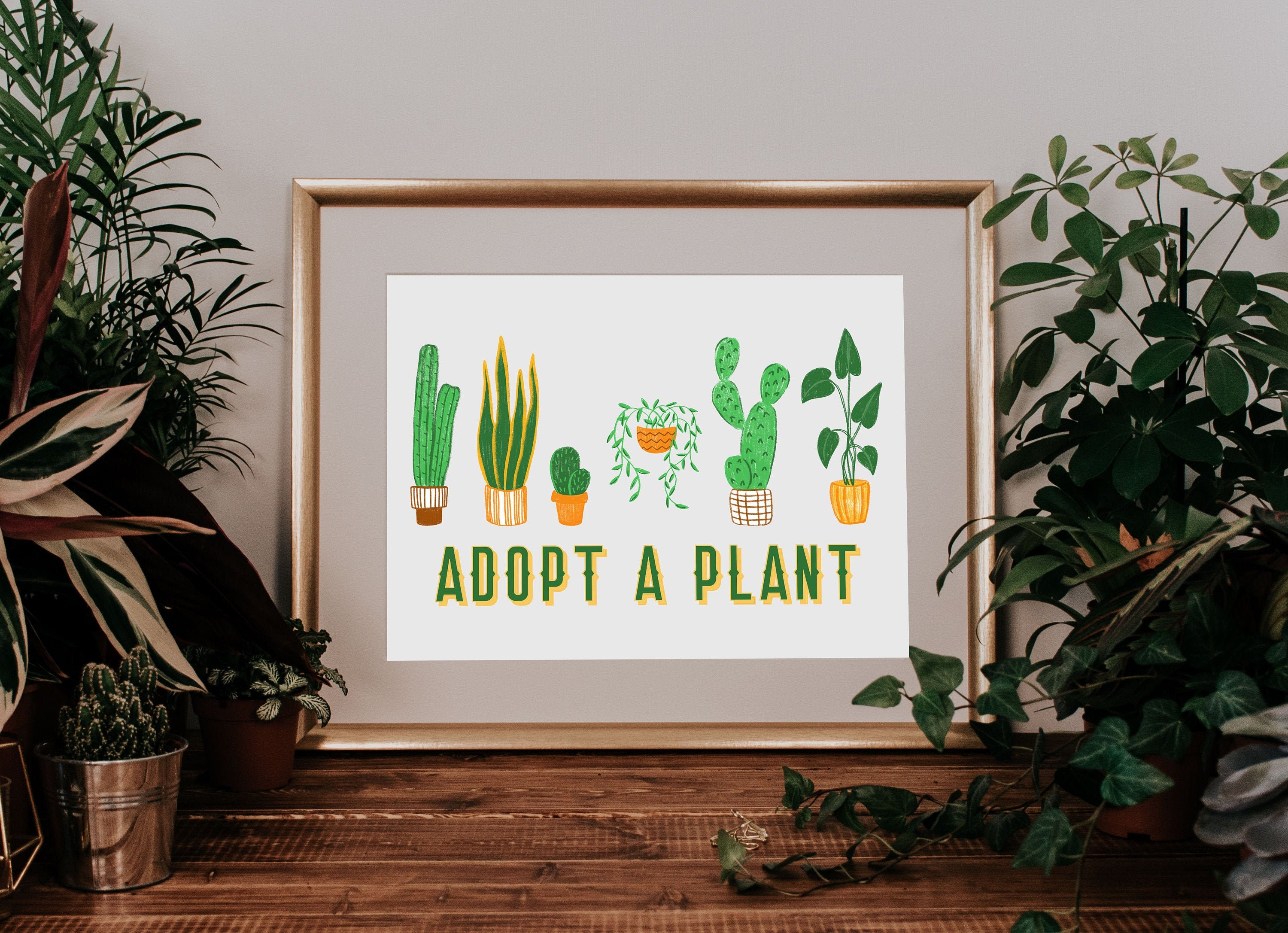 Printable PDF Adopt A Plant Digital Download // Quote Art for BFF ...
