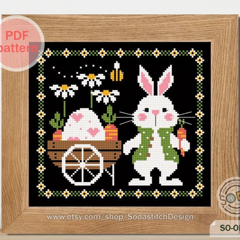 Rabbit Cross Stitch - Etsy