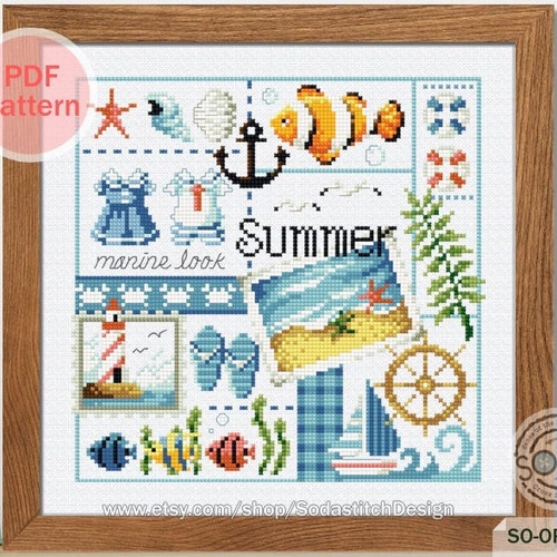Summer Sampler Cross Stitch Pattern Download - Etsy