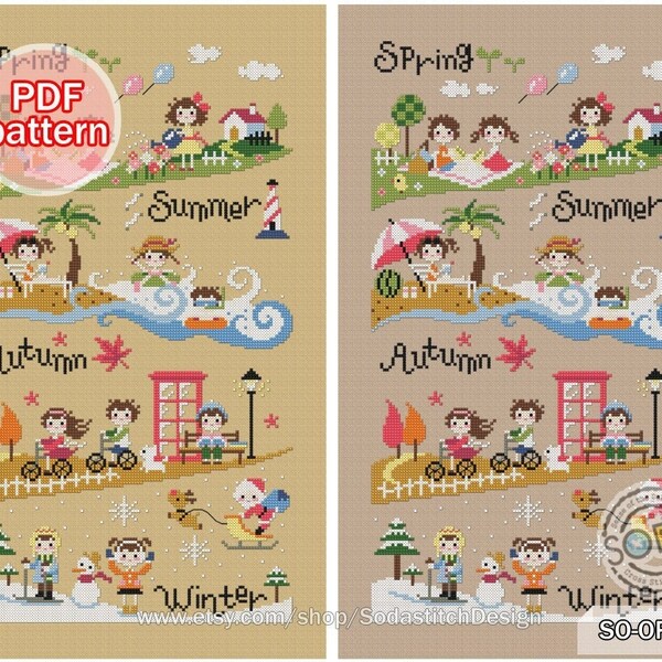 Four Seasons Pattern - Etsy