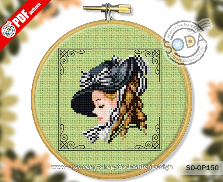 Lady Cross Stitch Patterncross Stitch Chartcounted Cross | Etsy