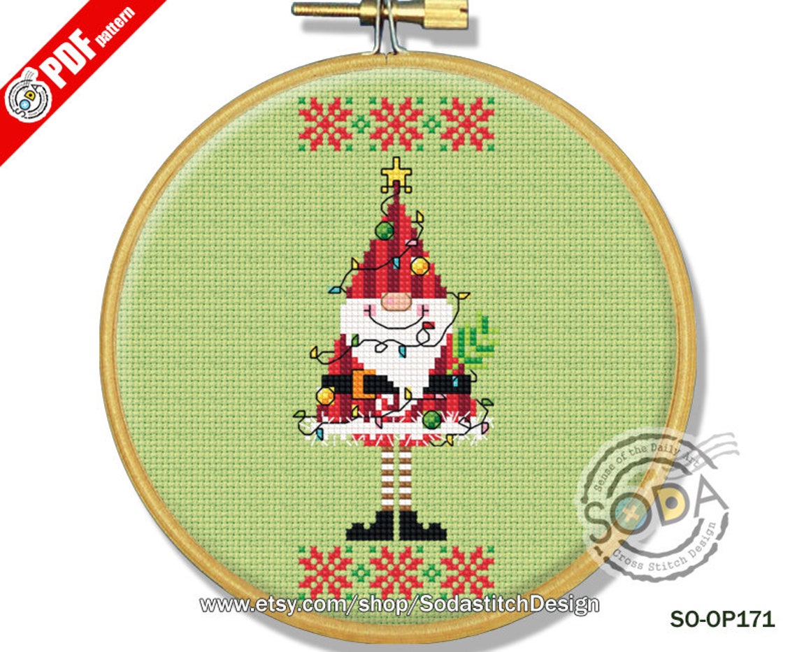 Christmas Cross Stitch Pattern Pdf Counted Santa Cross Stitch | Etsy