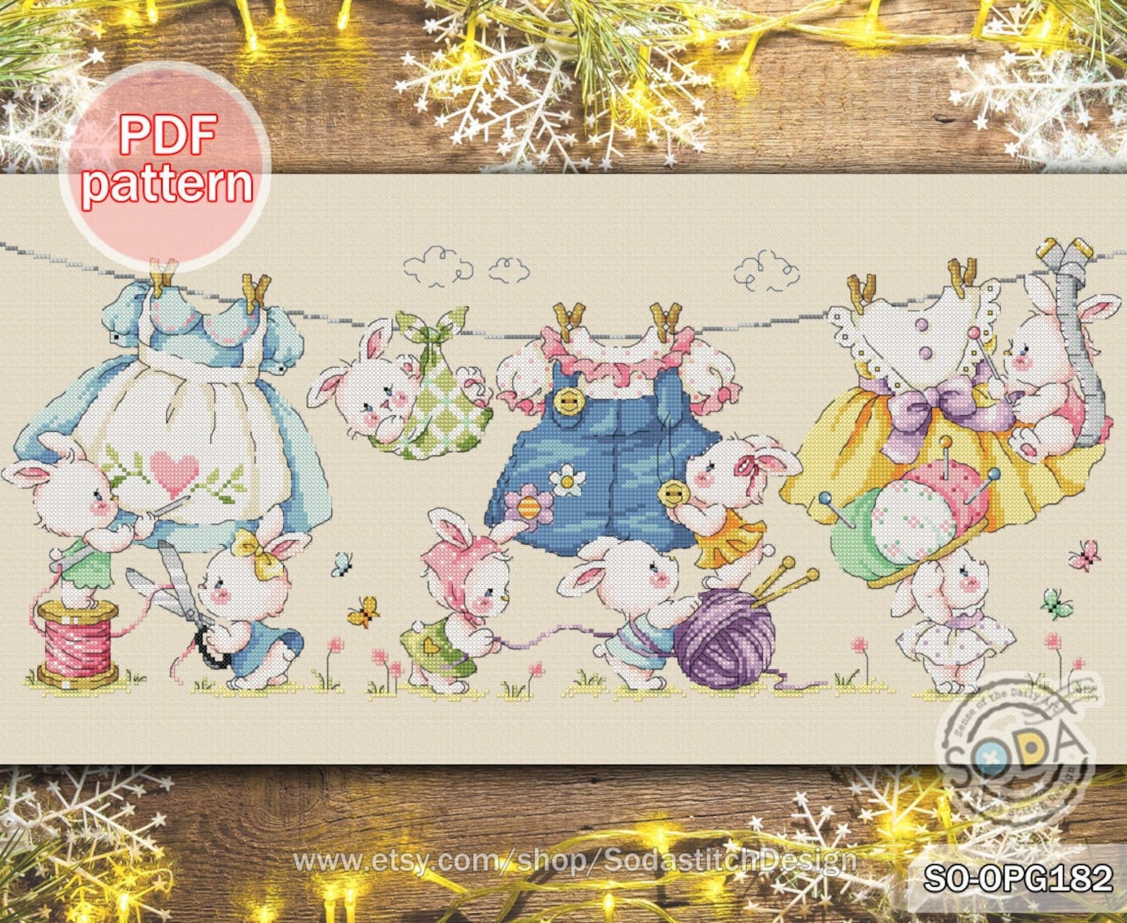 Cross Stitch Pattern Pdf Rabbit Bunny Cute Animal Needle Craft - Etsy