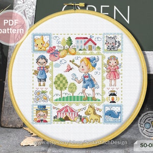 Pinocchio Cross Stitch Pattern,fairy Tale Story Book Modern Instant Pdf ...
