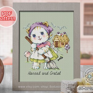 Cross Stitch Pattern Pdf Hansel and Gretel Cat Kitten, SO-OPG151D 'the ...