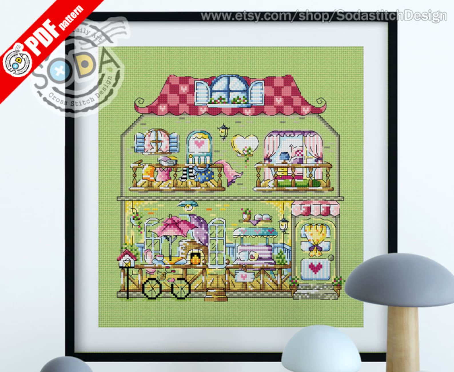 Cross Stitch Pattern Pdf House Home Counted Cross Stitch - Etsy