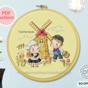 Cross Stitch Pattern Pdf Netherlands Journey Travel Trip Culture Modern ...