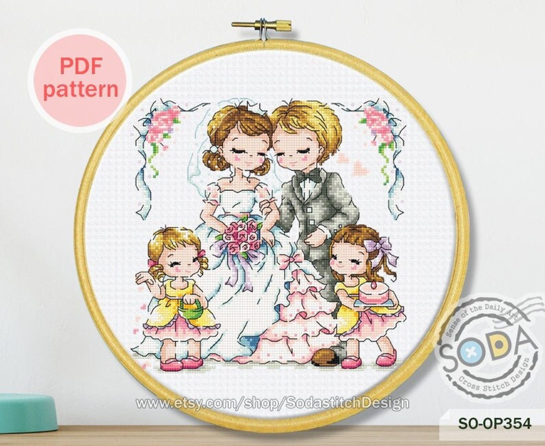 Wedding Cross Stitch Pattern,pdf Cross Stitch Chart,counted Cross ...