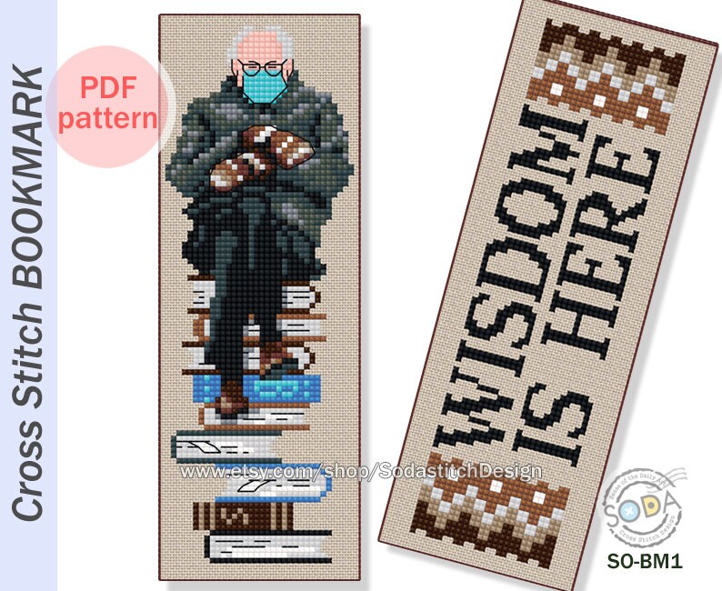 Bernie Sanders Bookmark Cross Stitch Patternbernie Sanders - Etsy
