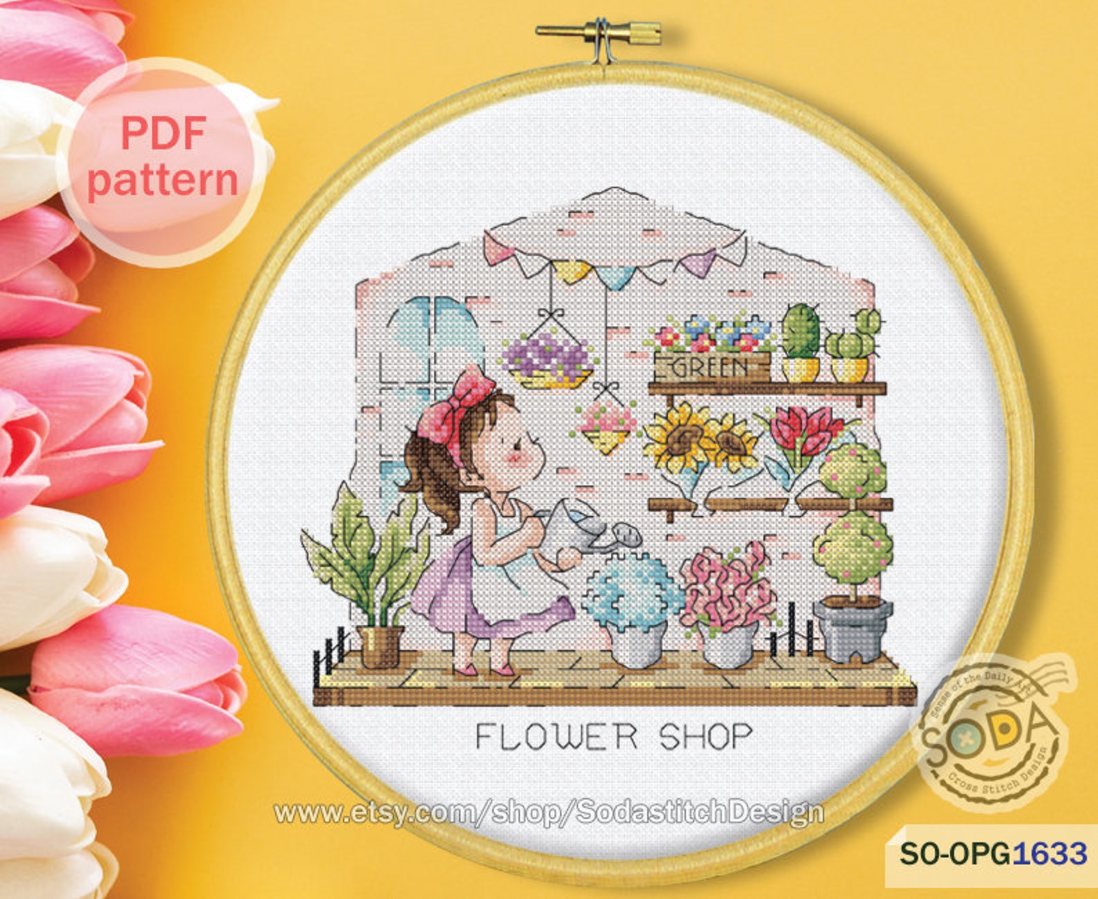 FLOWER Shop Cross Stitch Pattern Pdf Mini Store Mini Shop - Etsy