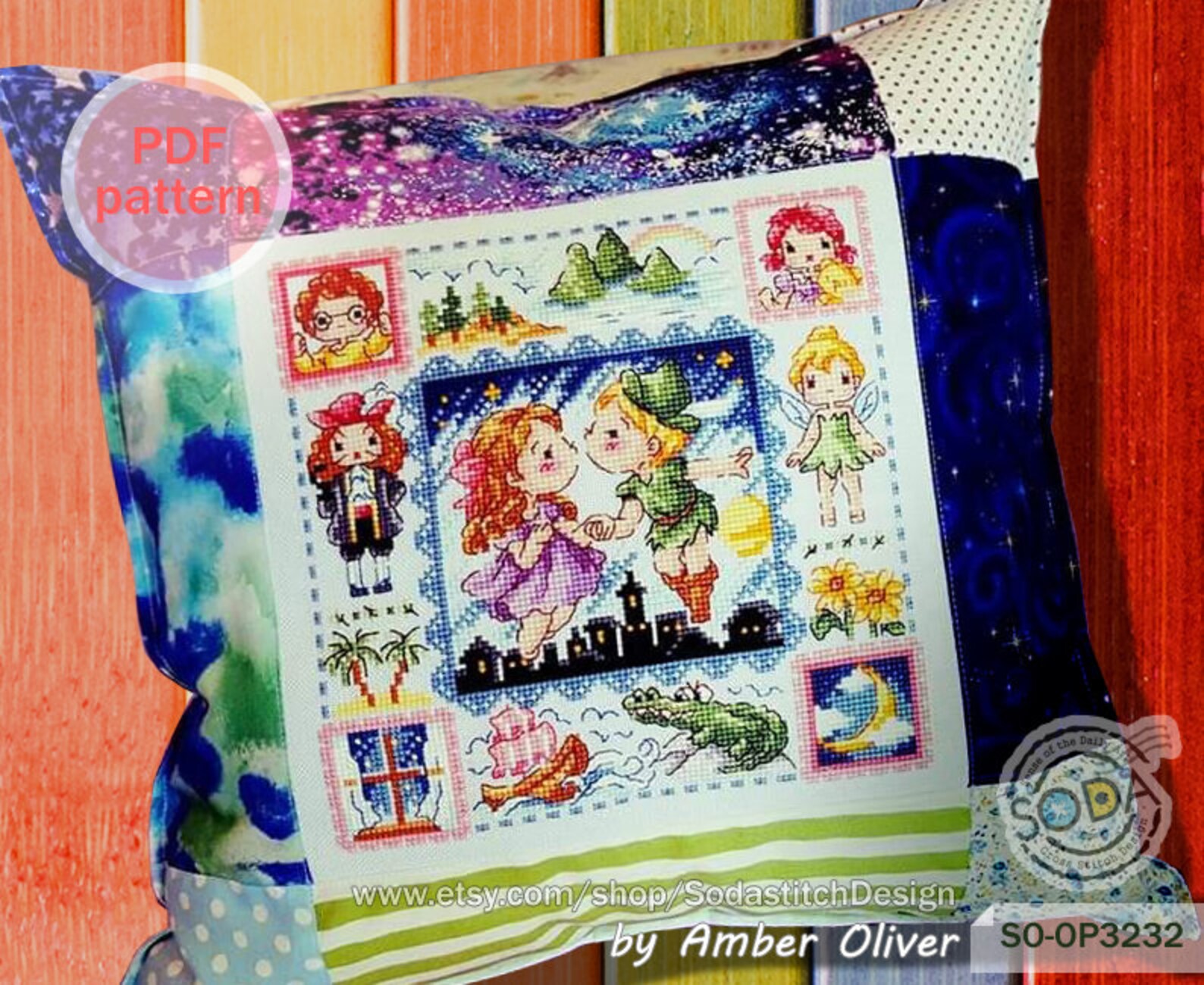 Peter Pan Cross Stitch Patternfairy Tale Story Book Modern | Etsy