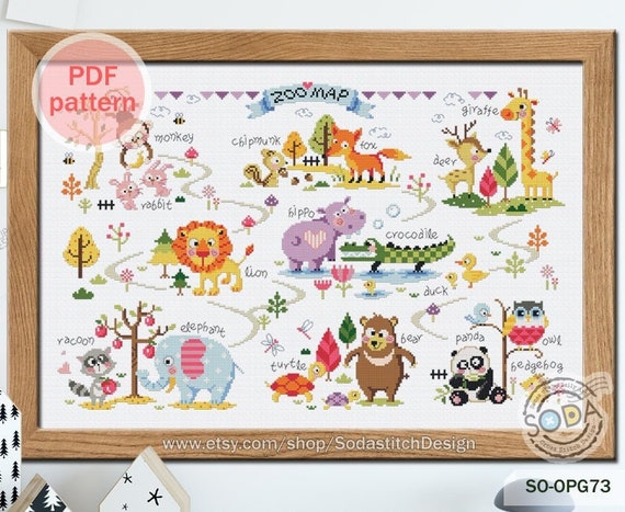 Zoo Animal Cross Stitch Charts Great Big Graphs Alphabet Zoo Cross