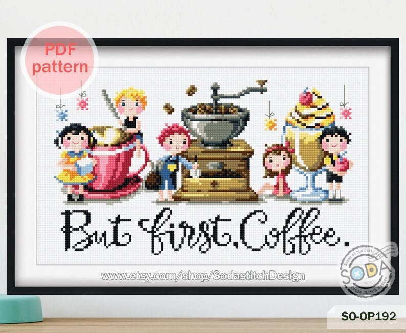 But First Coffee Cross Stitch Pattern Pdf Cross Stitch - Etsy