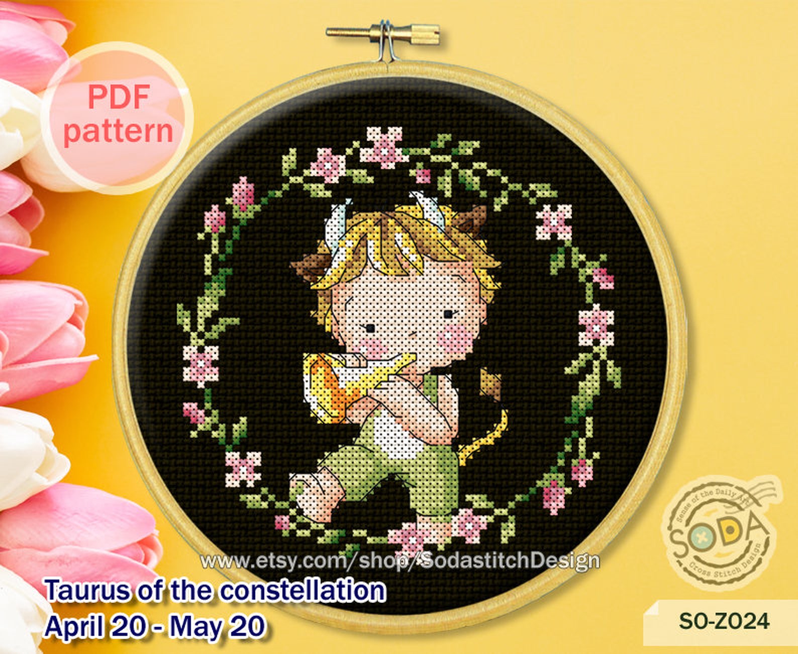 Constellation Zodiac Cross Stitch Pattern April May Modern - Etsy