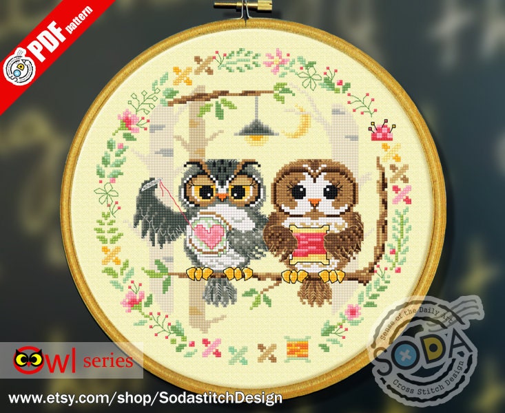 Owl Cross Stitch Patterncross Stitch Patterncross Stitch | Etsy