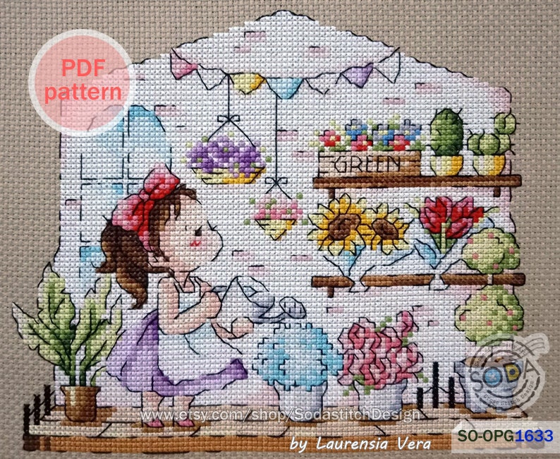 FLOWER Shop Cross Stitch Pattern Pdf Mini Store Mini Shop - Etsy