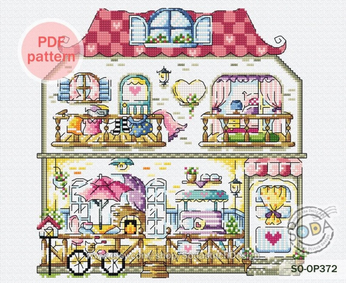 Cross Stitch Pattern Pdf House Home Counted Cross Stitch - Etsy