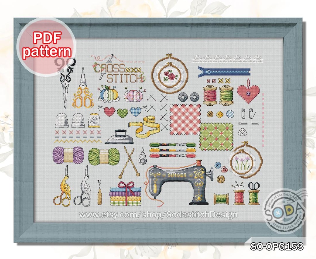 Cross Stitch Pattern Pdf Sampler Modern, SO-OPG153 'xstitch Sampler ...