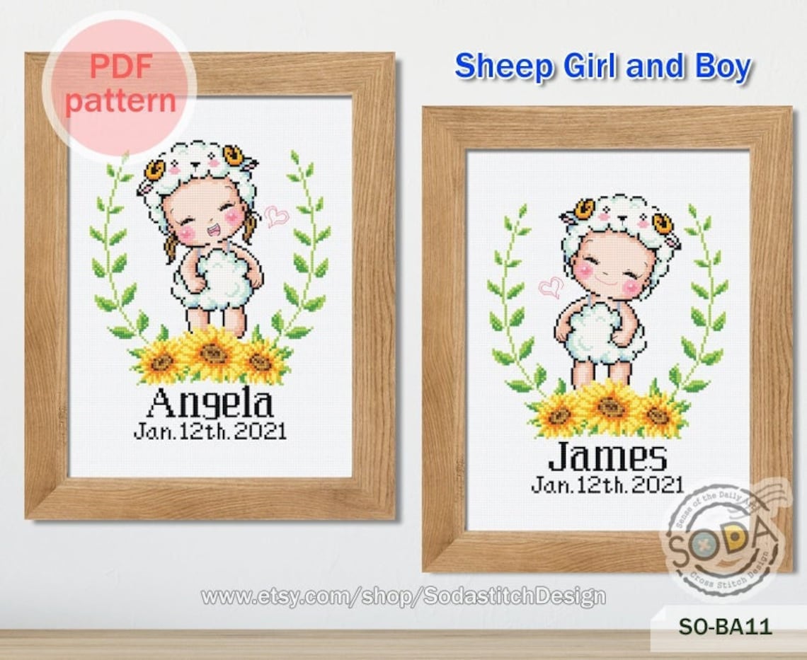 Sheep Lamb Cross Stitch Patternpdf Cross Stitch Chartcounted - Etsy