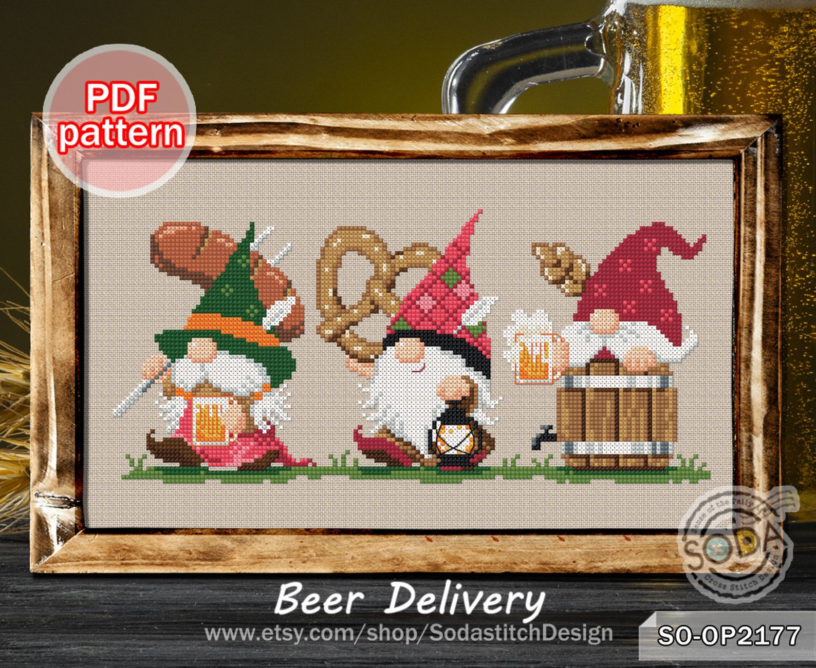 Cross Stitch Pattern Pdf Gnome Germany Oktoberfest Festival Fairy Elf ...