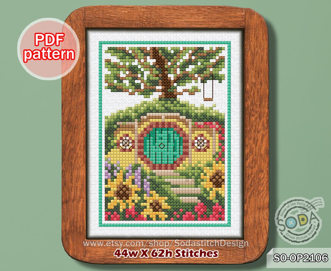 Cross Stitch Pattern Pdf Hobbiton Hobbit Hole Fantasy the Lord of the ...