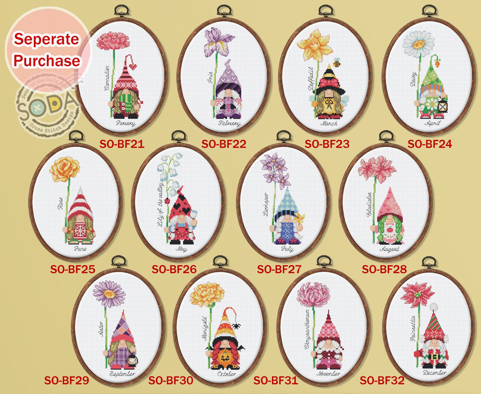 Birth Month Flower Cross Stitch Pattern Pdf Carnation 12 Month - Etsy