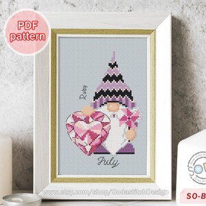 July Birthstone Ruby,gnome Fairy Elf Pixie Sprite Pattern,pdf Chart,counted Cross Stitch Pattern ...