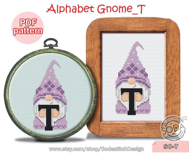 Alphabet Cross Stitch Pattern Pdf Gnome Fairy Sprite Elf Pixie - Etsy