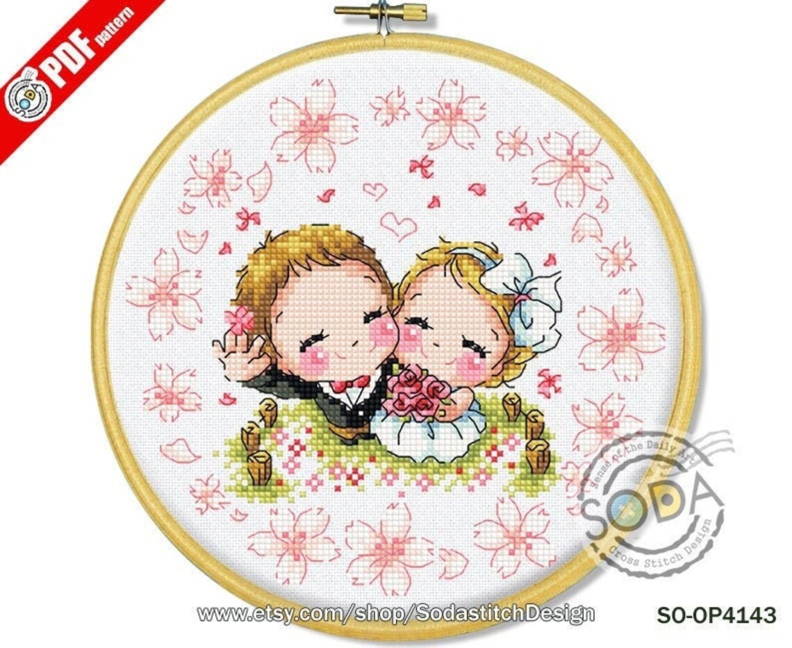 Cross Stitch Pattern Pdf Wedding Love Couple Counted Cross - Etsy