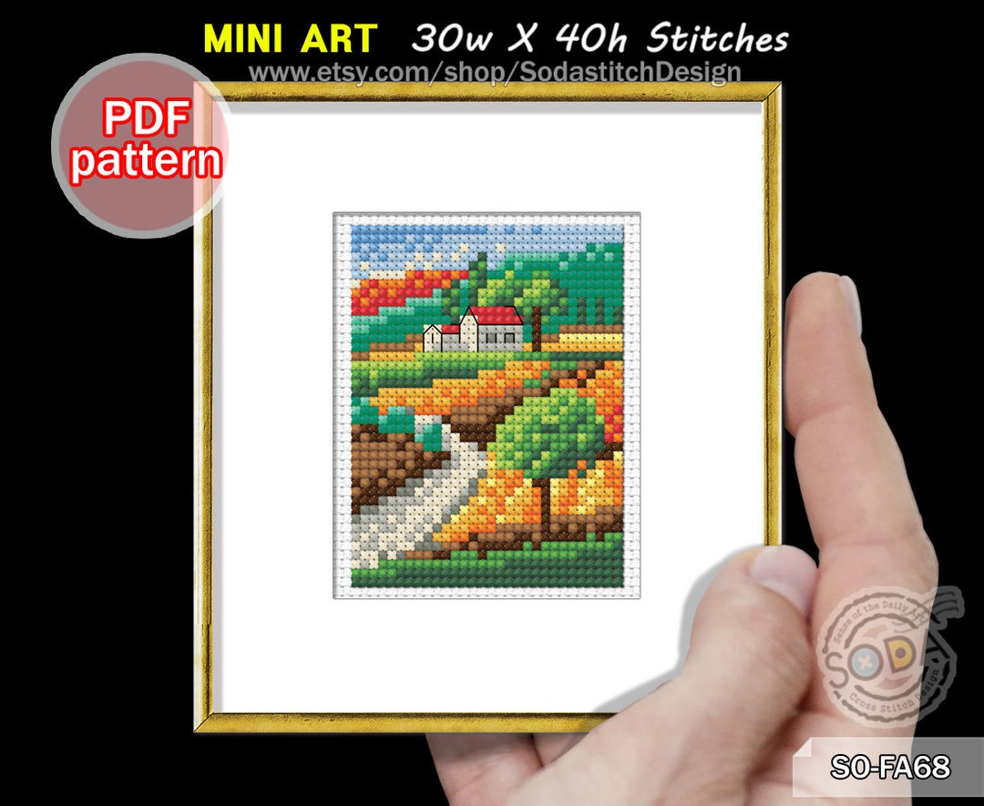 Mini Cross Stitch Pattern Pdf Miniature Tiny Country Village Farm ...